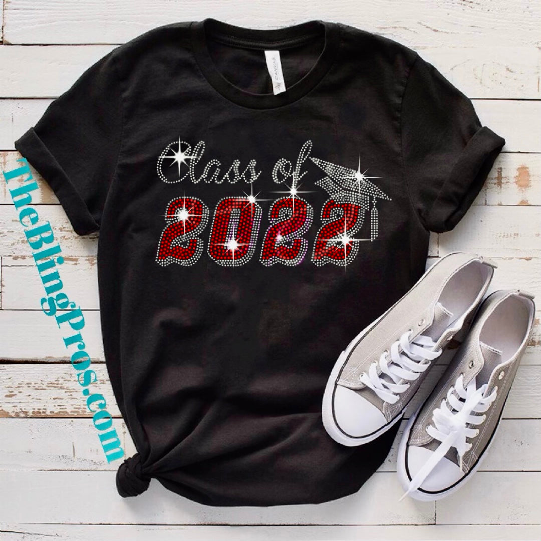 Class of 2022 with Graduation Hat Relaxed Ladies Crew Neck – The Bling ...